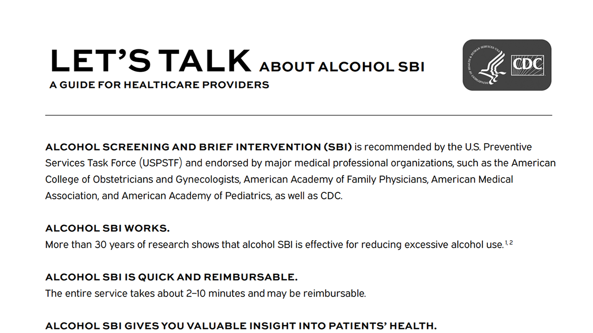 Let's talk about alcohol SBI | Alcohol and Pregnancy | CDC