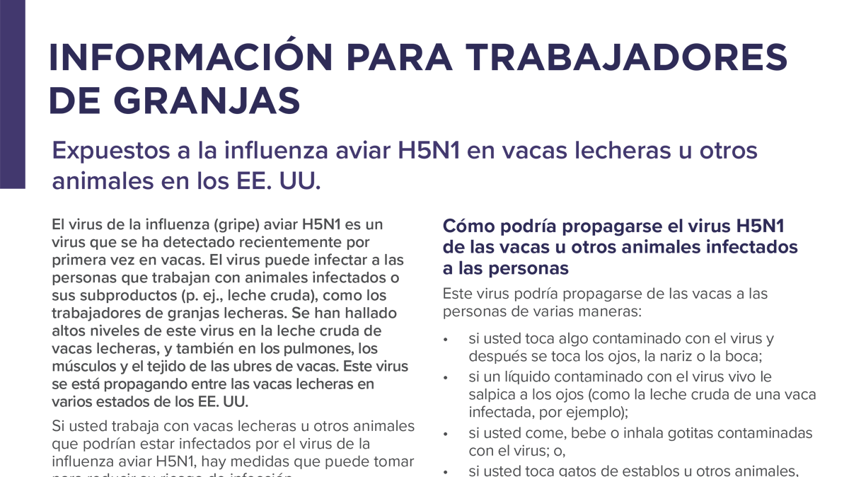 Information for Specific Groups | Bird Flu | CDC