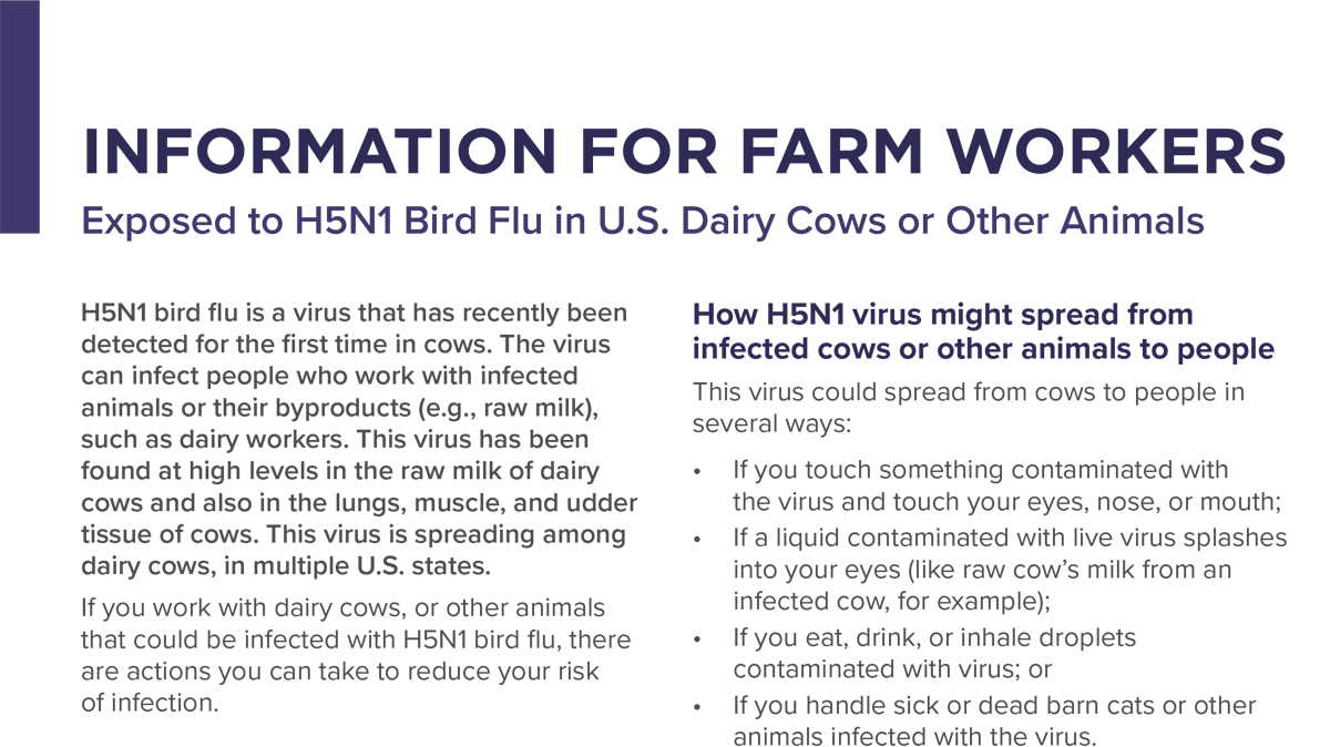 Information for Specific Groups | Bird Flu | CDC