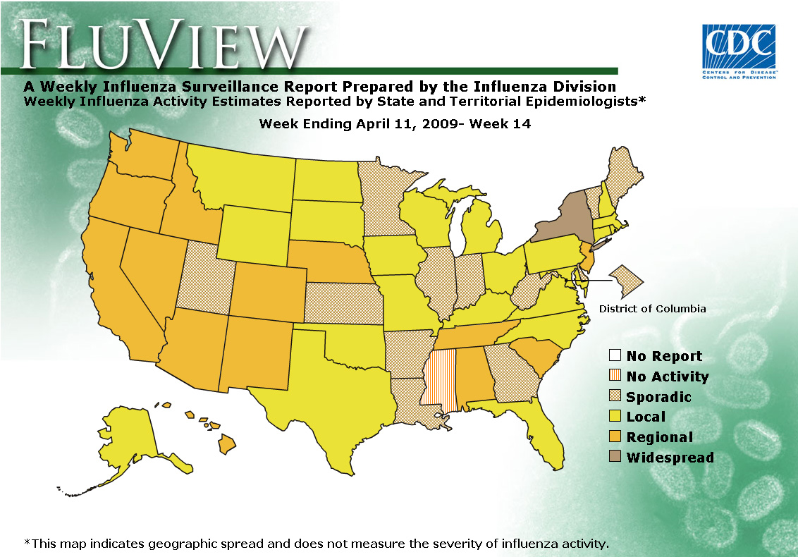 SE Lincoln, NE USA Weather Website - CDC Influenza Weekly Map