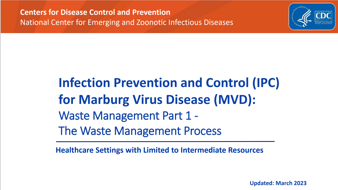 11. Waste Management Part 1: The Waste Management Process | Marburg | CDC