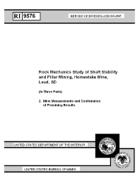 CDC - Mining - Rock Mechanics Study of Shaft Stability and Pillar ...