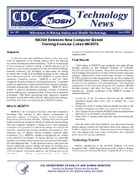 CDC - Mining - Technology News 496 - NIOSH Releases New Computer-Based ...