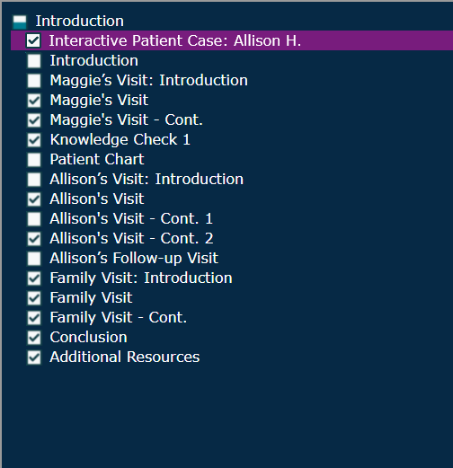 Interactive Patient Case: Allison H.