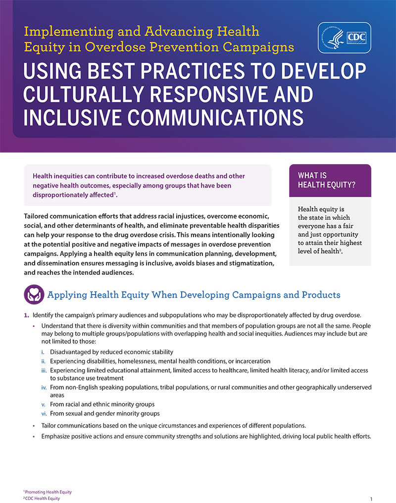 Job Aid: Health Equity Principles for Communication | Overdose Resource ...