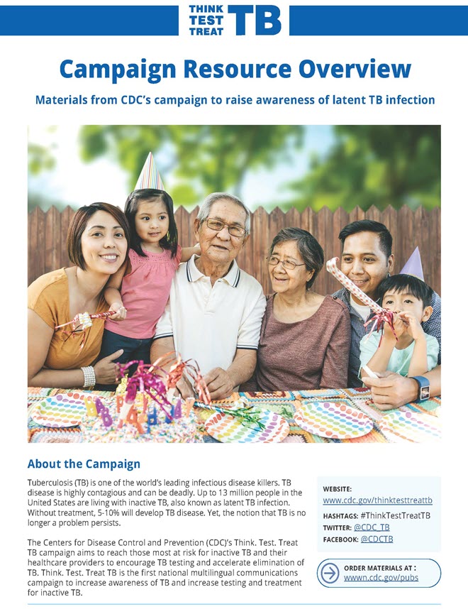 Campaign Resource Overview | Think. Test. Treat TB. | CDC